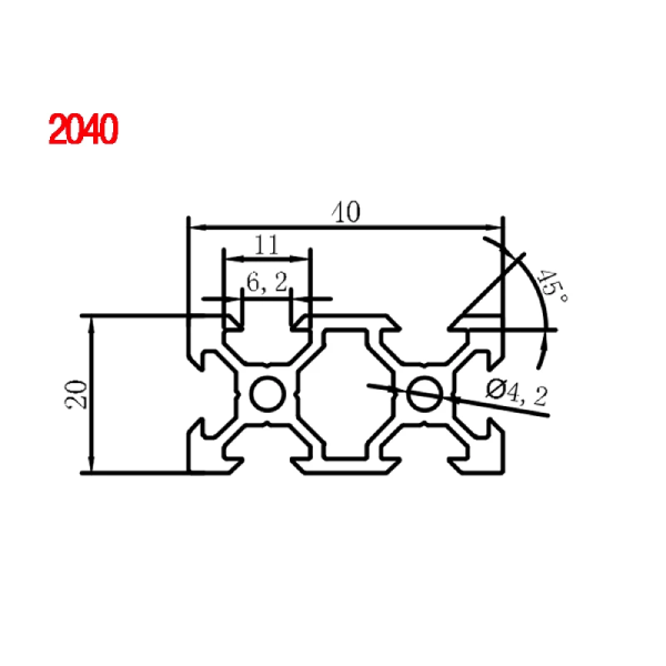 IN3D - 2040 Aluminum Profile